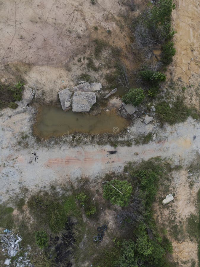 The Big Pothole on the Isolated or Vacant Land. Stock Photo - Image of ...