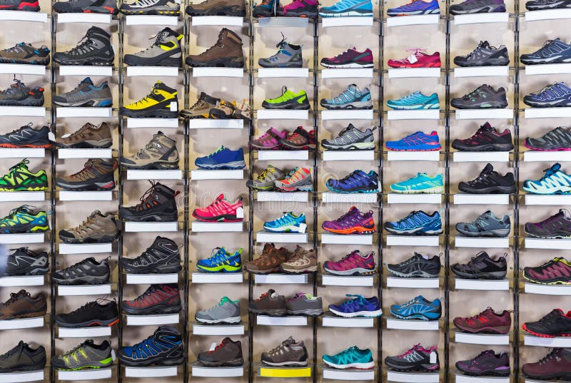 Image of Big Selection of Sport Shoes in Market. Editorial Stock Photo ...