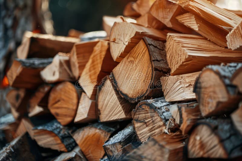 Image of Big Stack of Chopped Firewood Outdoors. Texture for Background ...