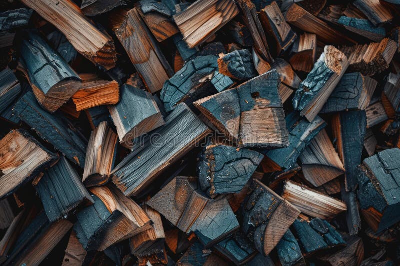 Image of Big Stack of Chopped Firewood Outdoors. Texture for Background ...