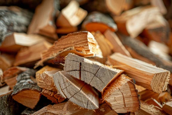 Image of Big Stack of Chopped Firewood Outdoors. Texture for Background ...