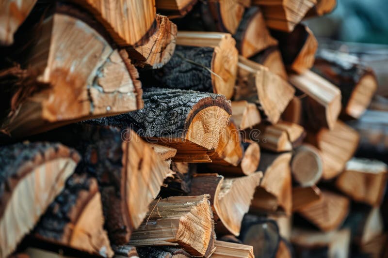 Image of Big Stack of Chopped Firewood Outdoors. Texture for Background ...