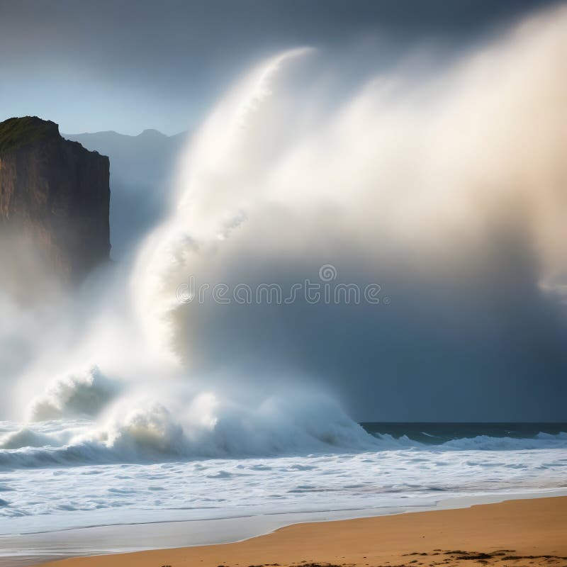 Image of the Big Wave of Water Rushing through Anything Its Passes ...