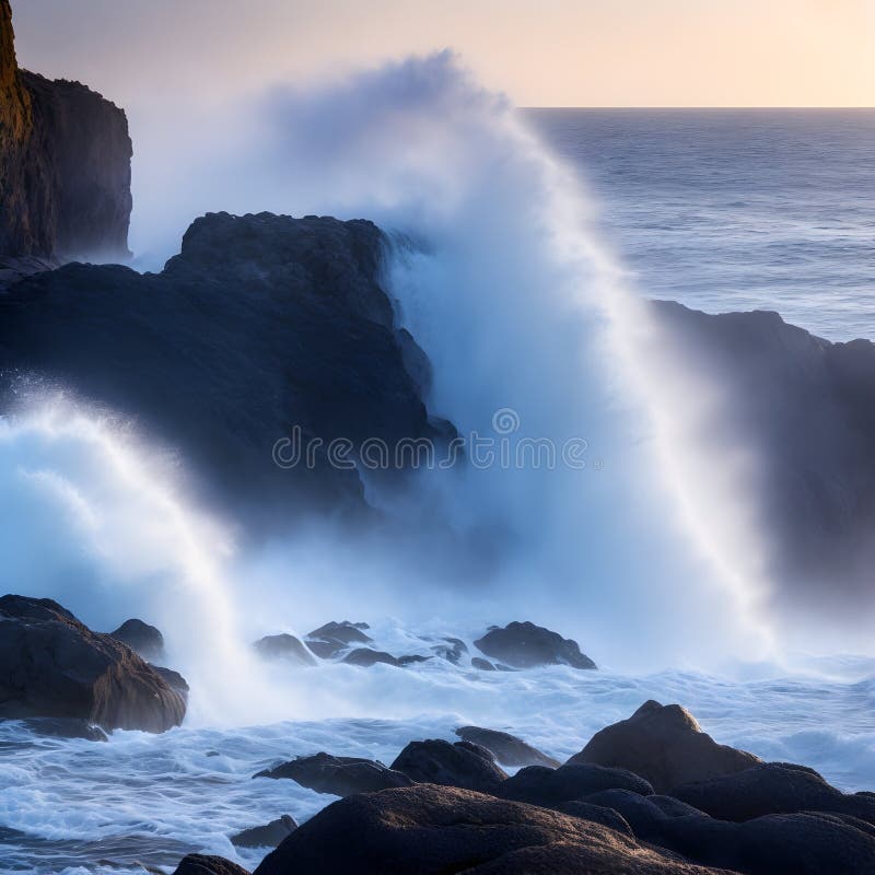 Image of the Big Wave of Water Rushing through Anything Its Passes ...