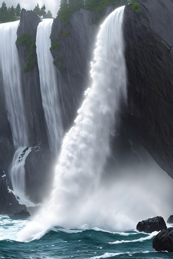 Image of the Big Wave of Water Rushing through Anything Its Passes ...