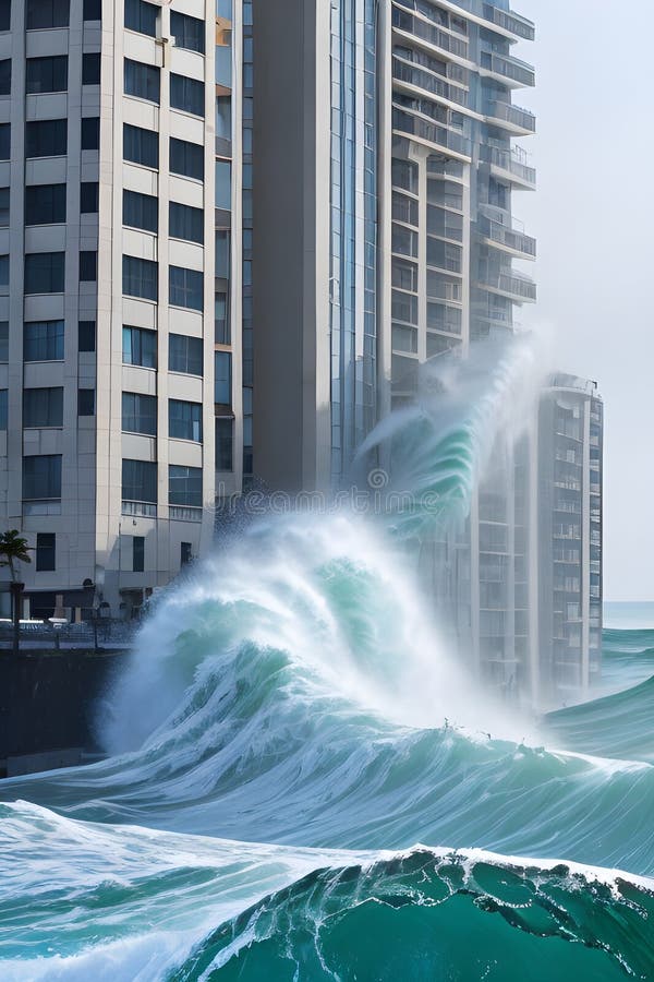Image of the Big Wave of Water Rushing through Anything Its Passes ...