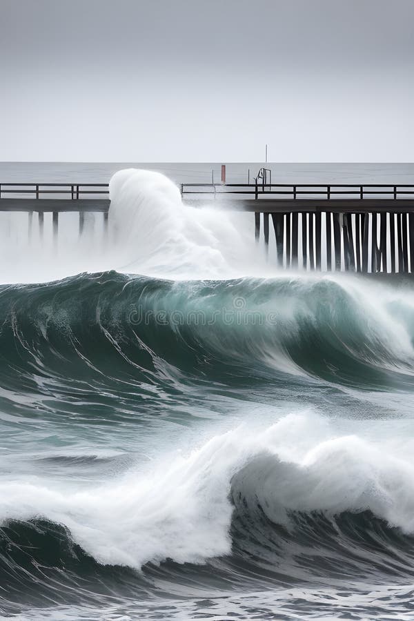 Image of the Big Wave of Water Rushing through Anything Its Passes ...