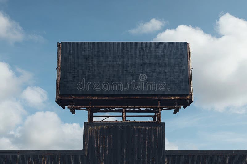 Image of a Billboard on a Building with the Sky in the Background that ...