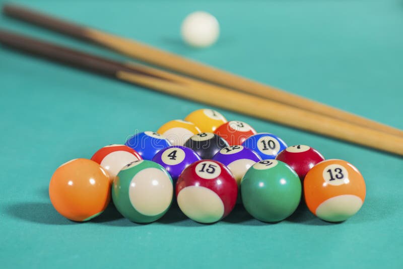 Billiard Balls with Two Sticks Stock Image - Image of aiming, pool ...