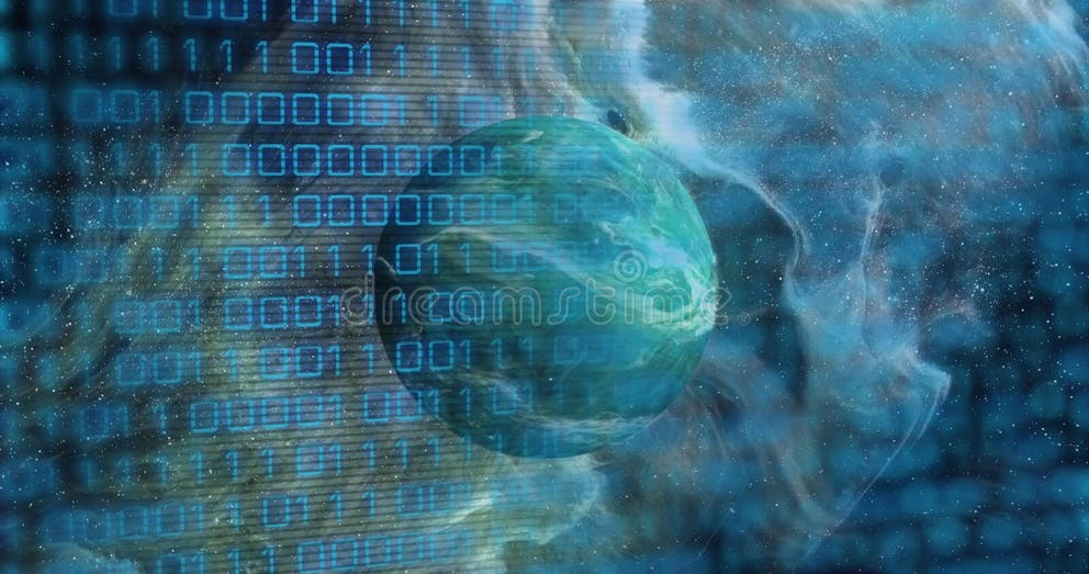Image of Binary Code Over Green Planet Stock Image - Image of green, montage: 267620727