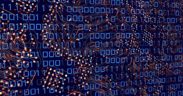 Image of Binary Code Over Integrated Circuit Stock Image - Image of ...