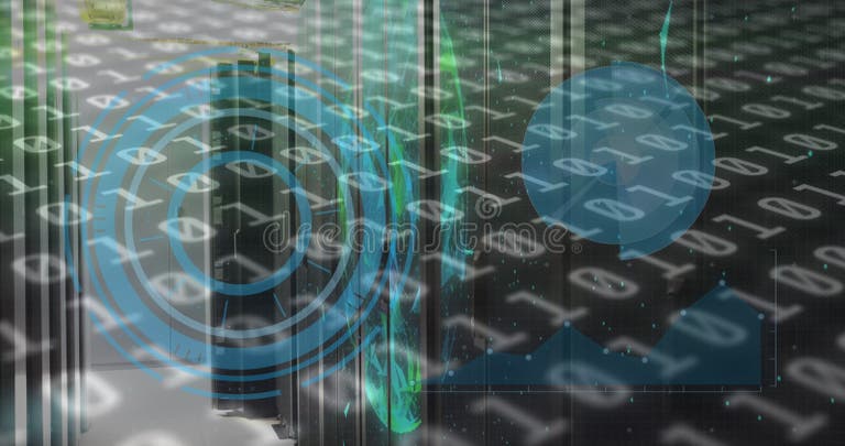 Image of Binary Codes, Graphs with Hud Processing on Digital Interface Stock Illustration ...