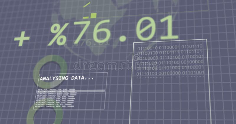 Image Of Binary Codes Trading Board Loading Circles Rotating Globe