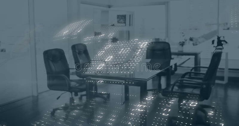 Image of Binary Coding Data Processing Against Empty Office Stock Image - Image of innovation ...