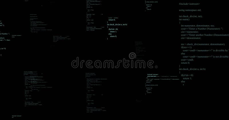 Image of Binary Coding and Data Processing on Black Background Stock Illustration - Illustration ...