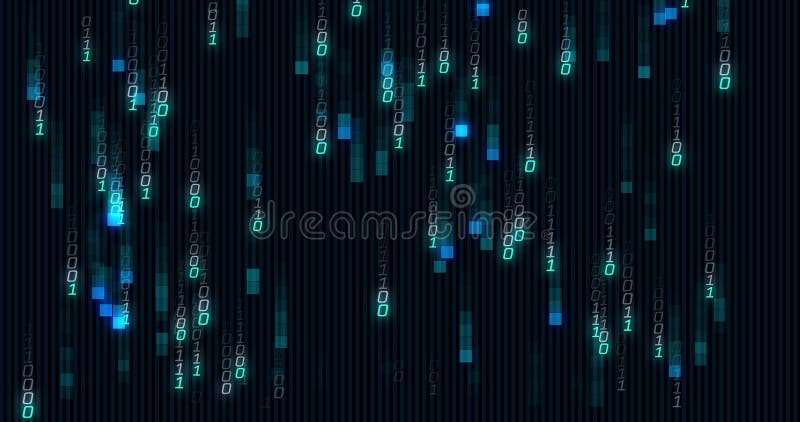 Image of Binary Coding Data Processing Over Black Background Stock Illustration - Illustration ...