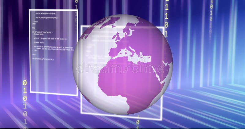 Image Of Binary Coding And Data Processing Over Globe Stock Image Image Of Connections Binary