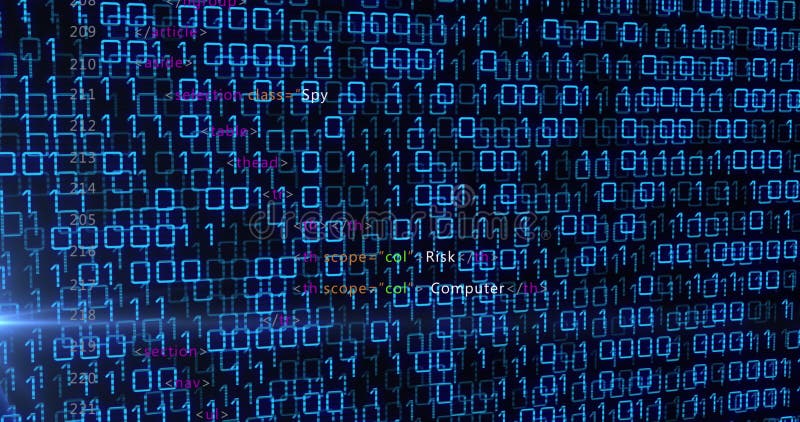 Image of Binary Coding and Data Processing Over Screen Stock Image - Image of processing ...