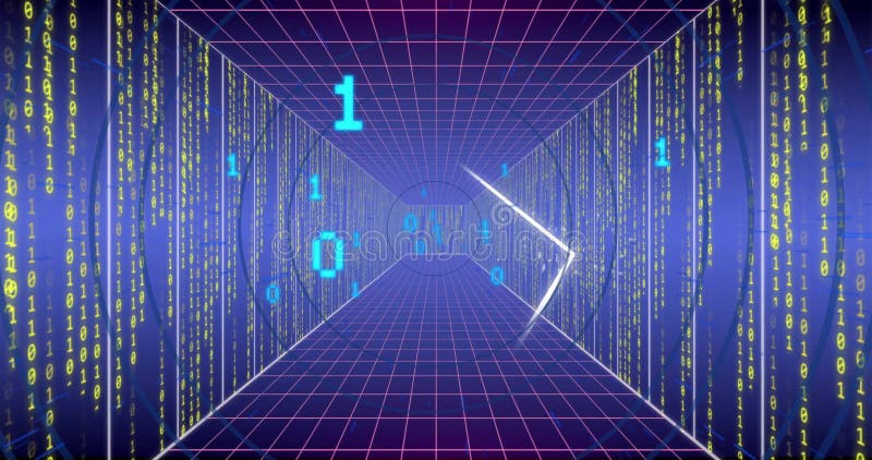 Image Of Binary Coding And Digital Data Processing Over Computer Servers Stock Image Image Of