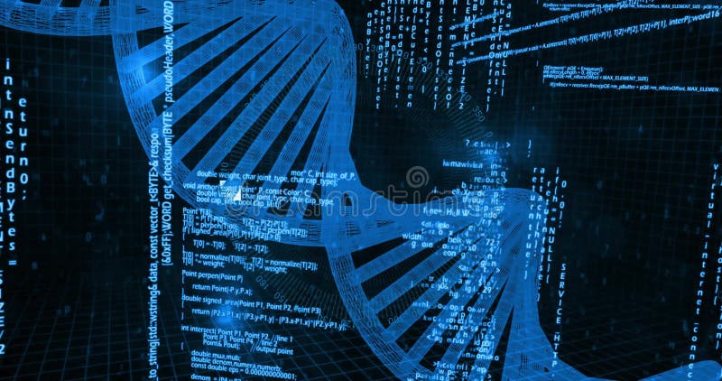Image Of Binary Coding Digital Data Processing Over Dna Strand Stock 2628