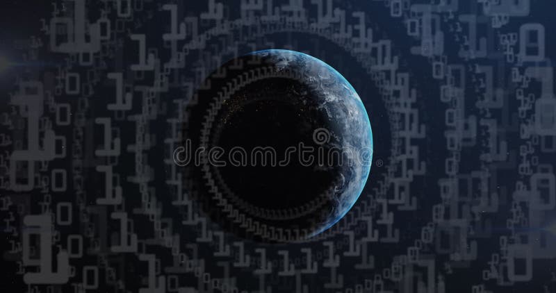 Image of Binary Coding Numbers Changing Over Globe Stock Image - Image of concept, futuristic ...