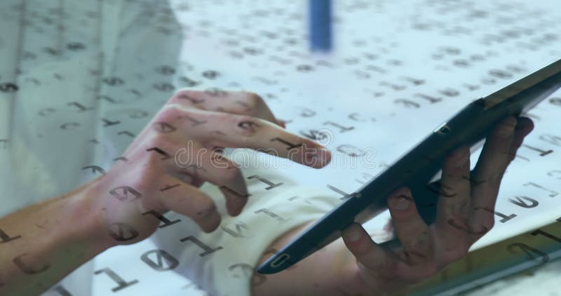 Image of Binary Coding Numbers Changing Over Woman Using Tablet Stock ... Image of Binary Coding Numbers Changing Over Woman Using Tablet Stock ...