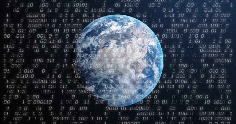 Image of Binary Coding Over Globe Stock Image - Image of connection, design: 359886245