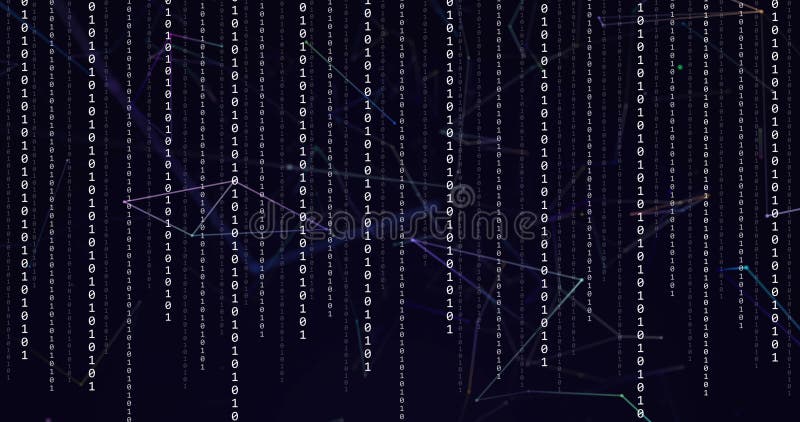 Image Of Binary Coding Over Network Of Connections Stock Illustration 0783