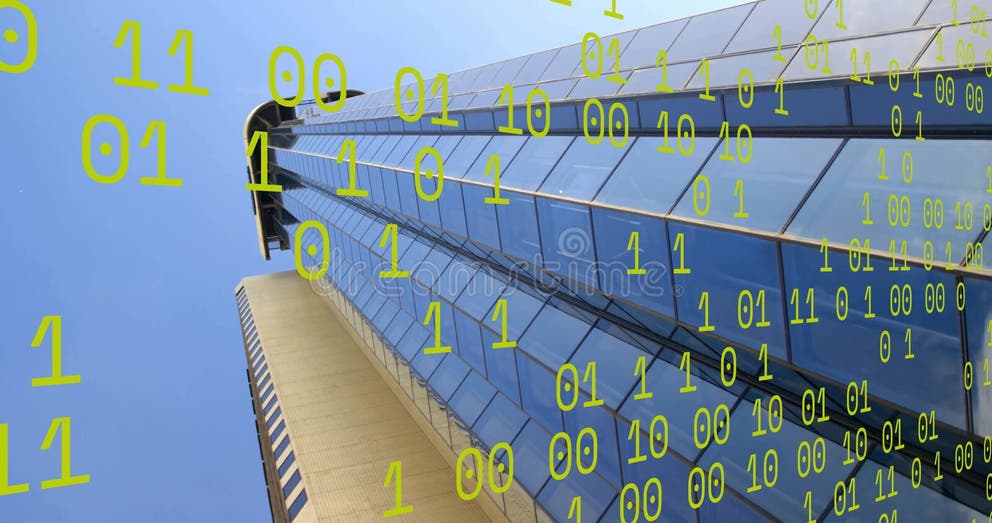 Image of Binary Coding Over Office Building Stock Image - Image of trends, binary: 362874243