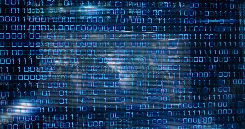 Image Of Binary Coding Over Screens With Data Processing Against Light