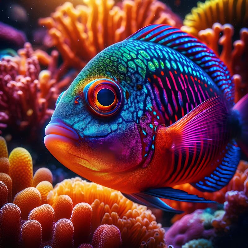 Image of a Bioluminescent Fish Stock Illustration - Illustration of ...