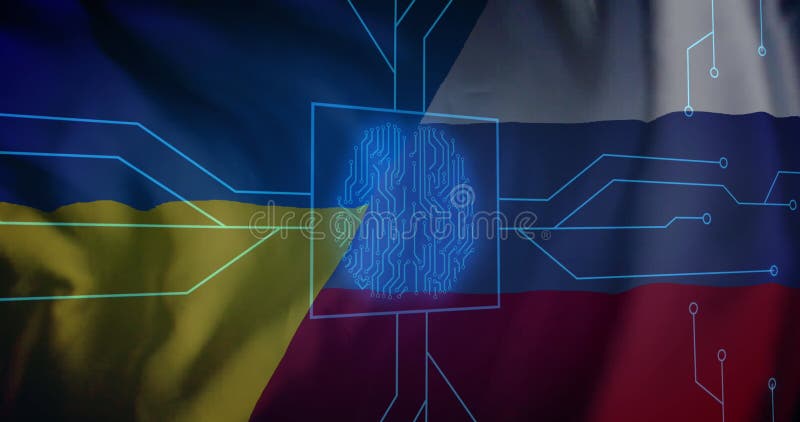 Image of Biometric Fingerprint Computer Circuit Board Over Flag of ...