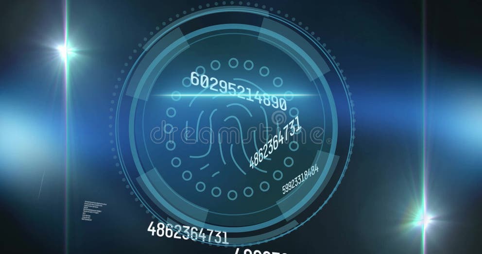 Image of Biometric Fingerprint Scanner Over Processing Data Stock Image ...
