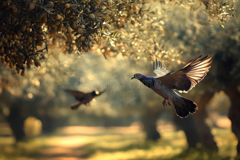 Image of a Bird Flying To a Tree Stock Photo - Image of morning, autumn ...