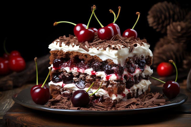 Birthday Black Forest Cake Stock Illustrations – 334 Birthday Black ...