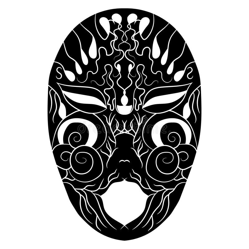 Image of a Black Mask with Patterns. Festive Subjects. Vector ...