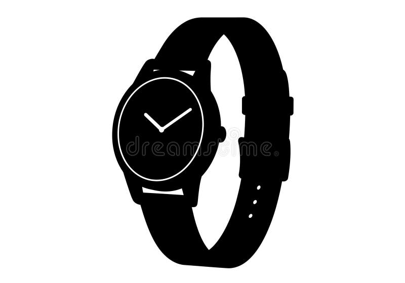 Watch silhouette stock vector. Illustration of analog - 381267097