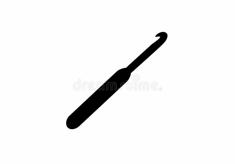 Crochet hook silhouette stock vector. Illustration of material - 381266428