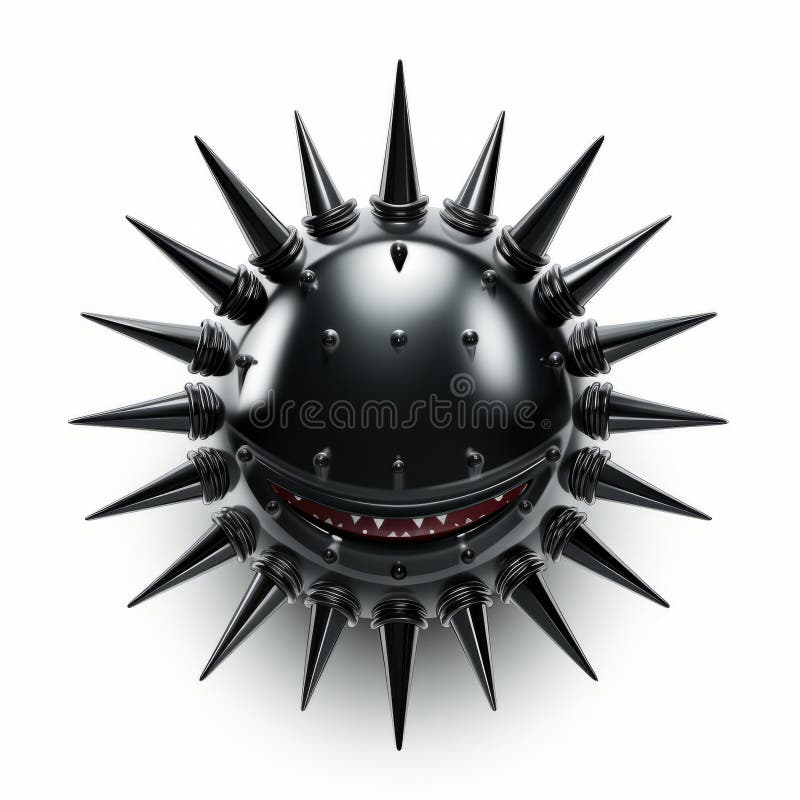 An Image of a Black Sphere with Spikes on it Stock Illustration ...