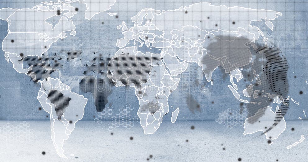Image of Black Spots Over Globe and World Map Stock Photo - Image of ...