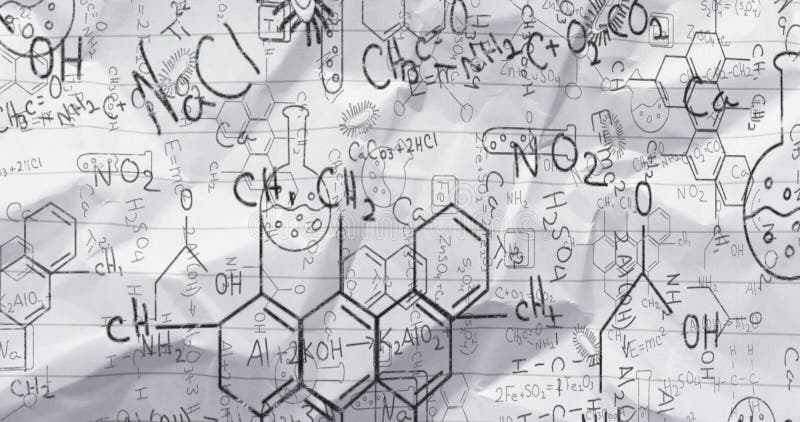 Image of Black Structural Formulae of Chemical Compounds on Paper Stock ...