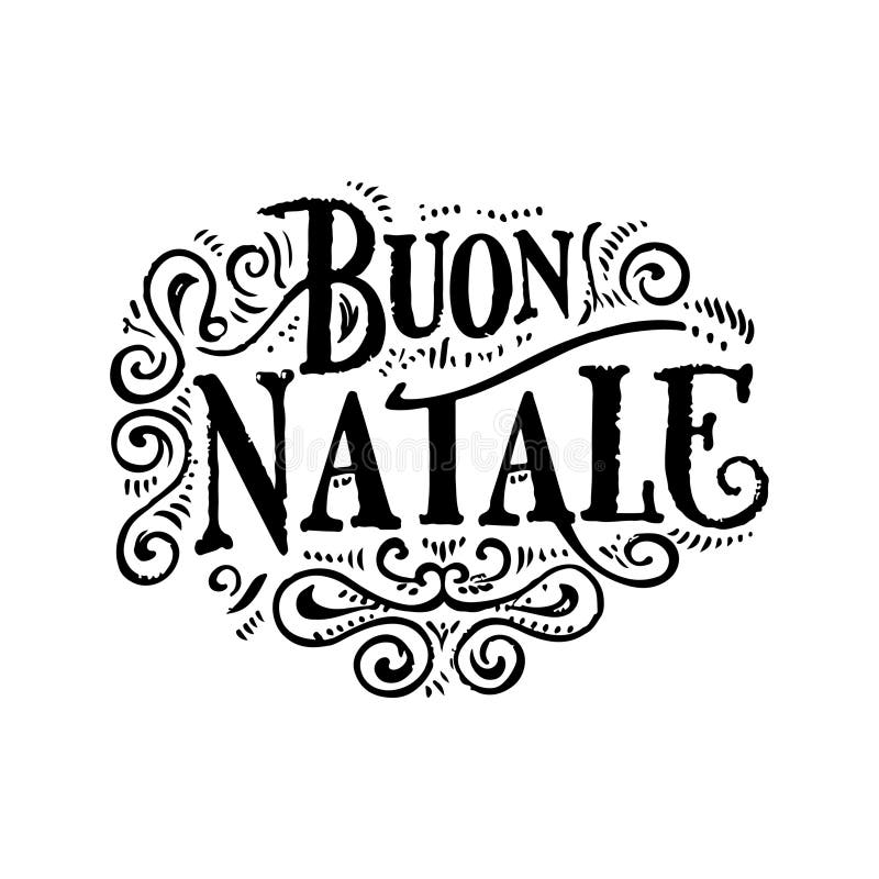The Image is a Black and White Drawing of the Word "Buon Natale" in ...