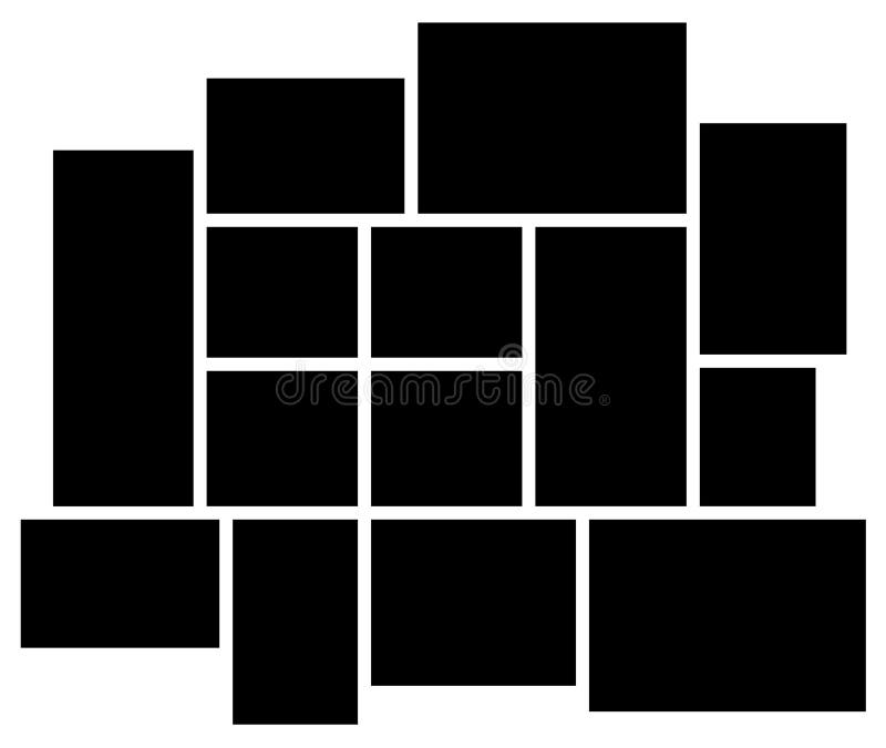 Photo Collage Vector Template. Background and Rectangle Shape for Wall ...