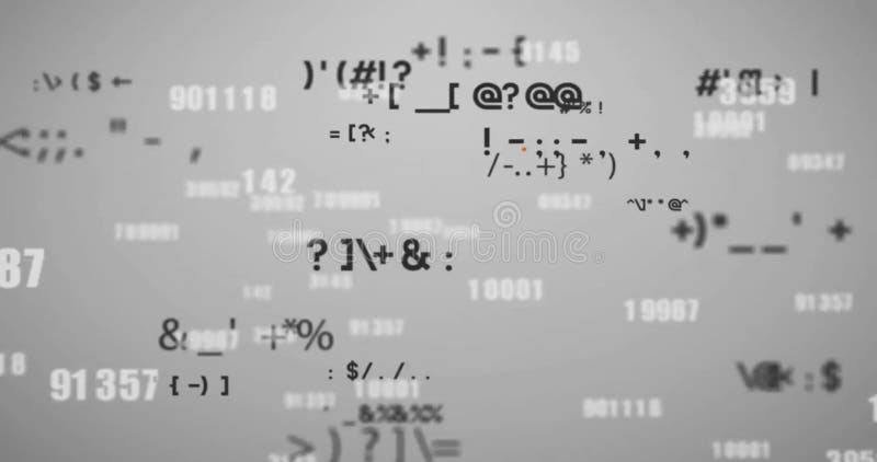 Image of Black and White Numbers and Symbols Over Grey Background Stock ...