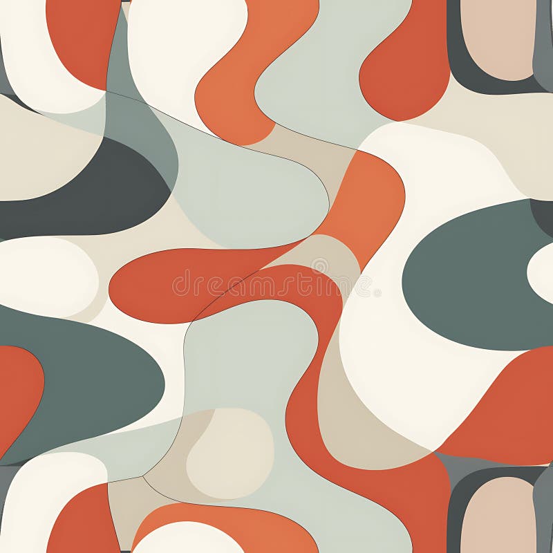 Image - Black, White and Orange MCM Repeating Pattern Tile Background ...