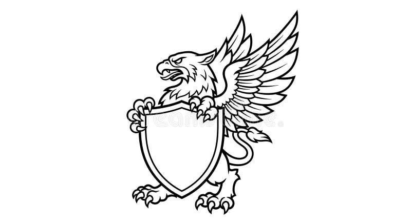 Griffin Heraldic Letter G King Logo Stock Vector - Illustration of gold ...