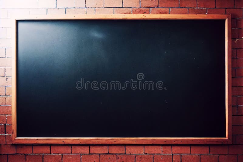 Image of a Blank Blackboard on a Brick Wall Stock Illustration ...