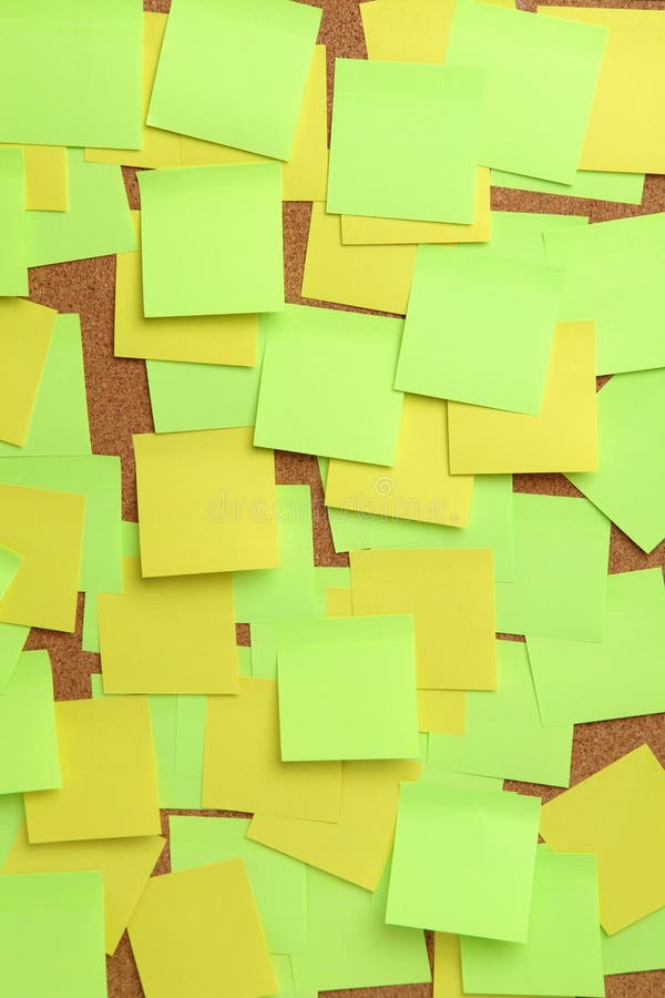 Image of Blank Colorful Sticky Notes on Cork Pinboard Stock Photo ...