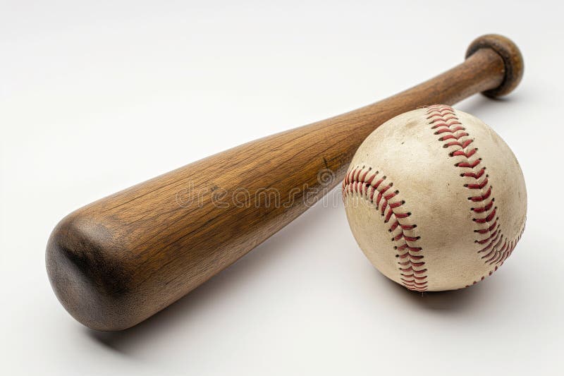 Image of a Blank White Baseball and Bat Isolated Stock Illustration ...