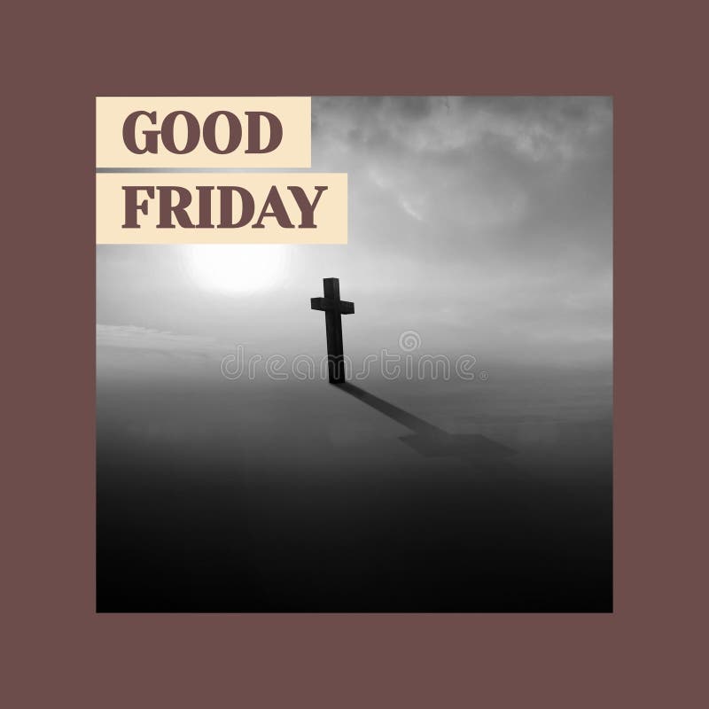 Image of Blessed Good Friday Text Over Clouds and Cross Stock ...